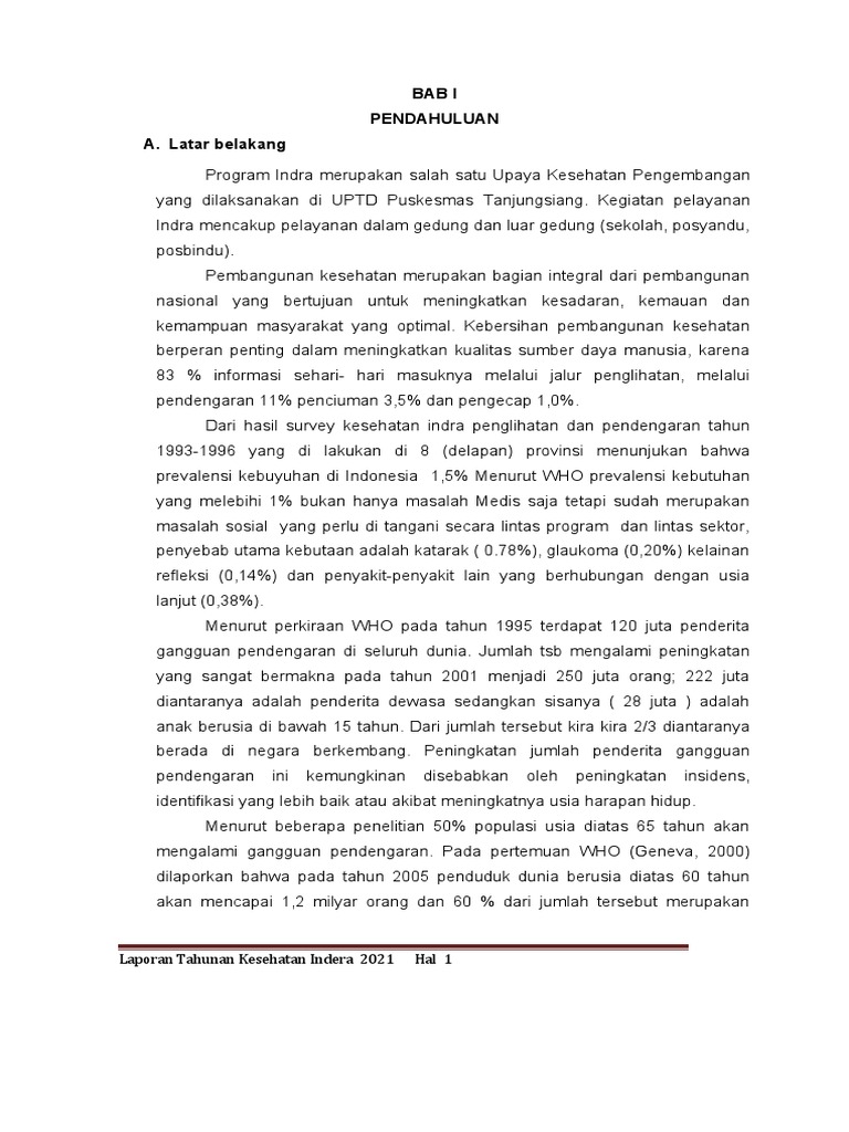 Laptah Kesehatan Indera 2021 | PDF