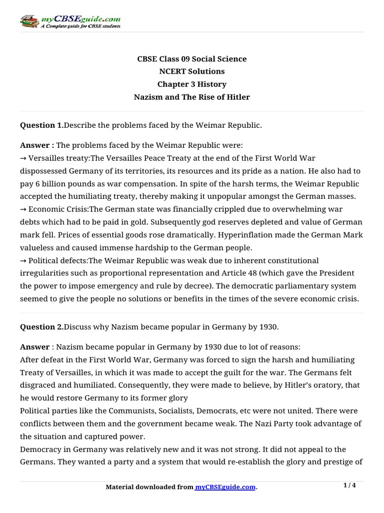 Weimar Republic's Struggles and Nazi Rise | PDF | Weimar Republic ...