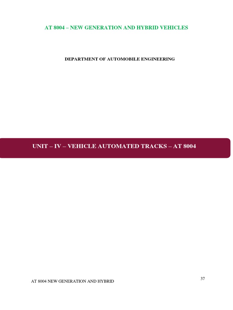 AT 8004 NGHV Unit 4 | PDF | Automation | Traffic