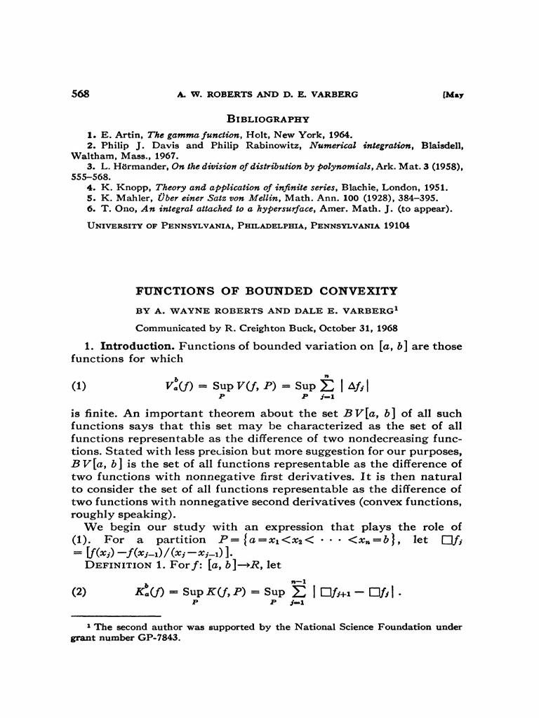 Functions Of Bounded Convexity Pdf Banach Space Curvature