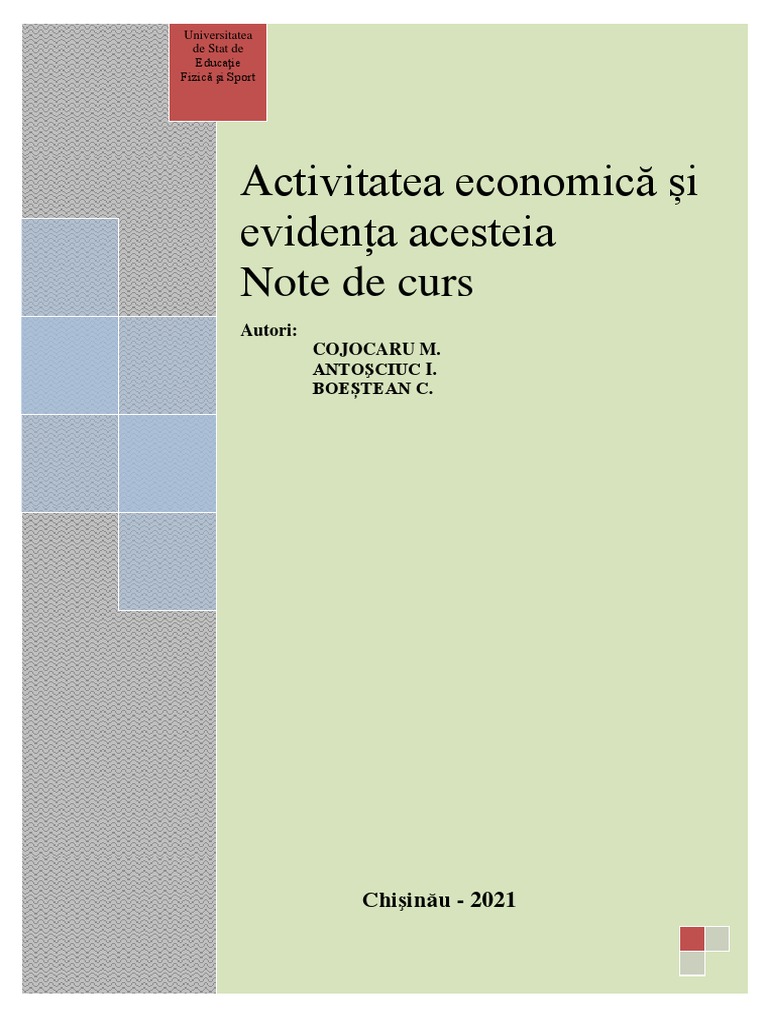 Bazele Contabilitatii. Note de Curs Spre Publicare 2021 | PDF