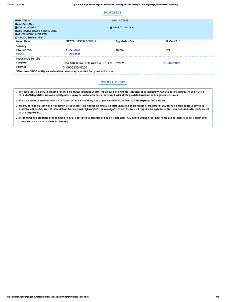 V A H A N - National Register E-Services - Ministry of Road Transport ...