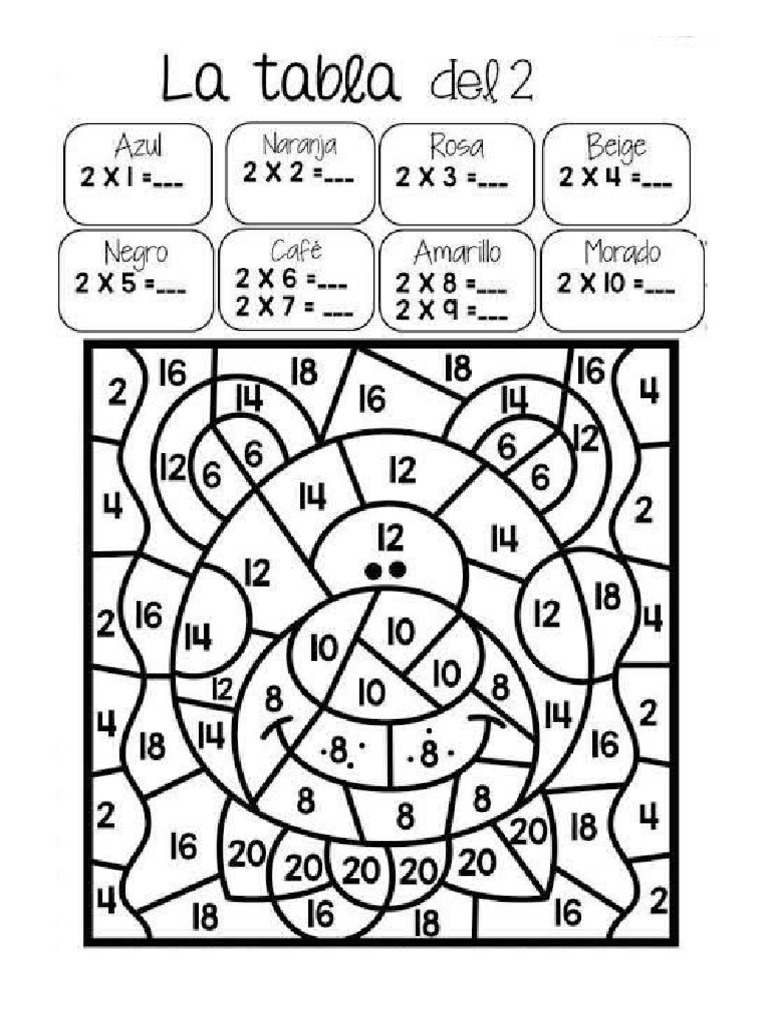 Colorea Tabla Del 2 | PDF