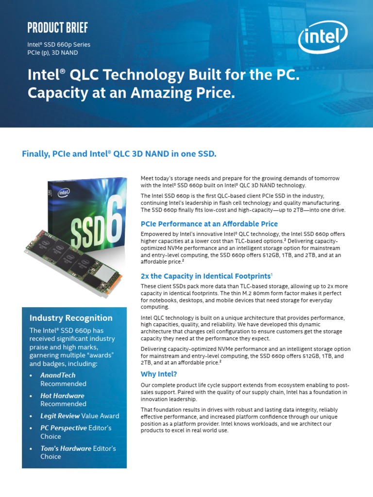660p Series Brief 1387234 | PDF | Solid State Drive | Intel