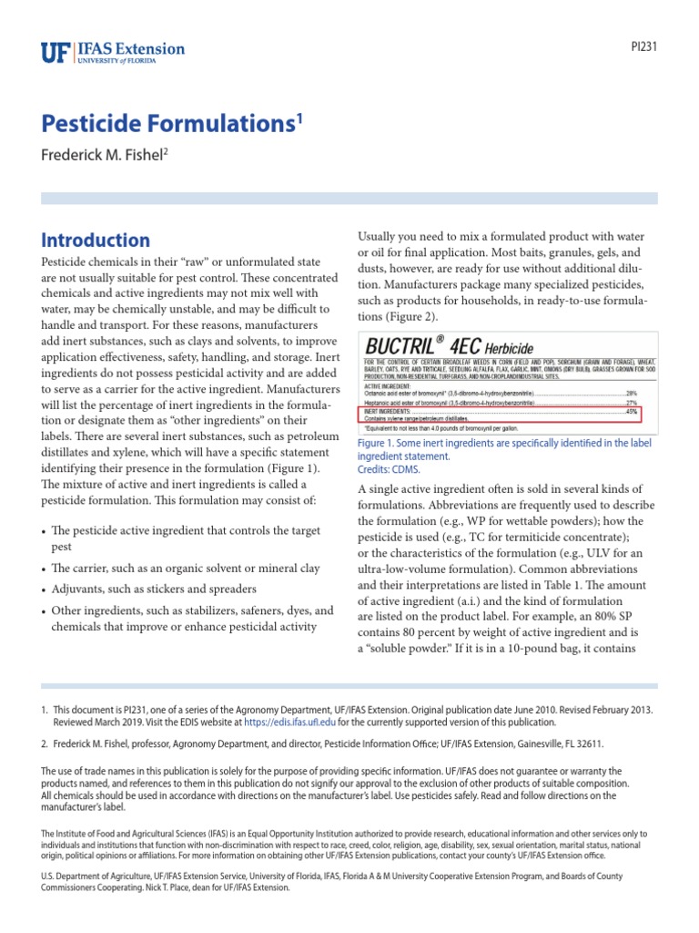 Pesticide Formulation Types Explained | PDF | Pest Control | Emulsion