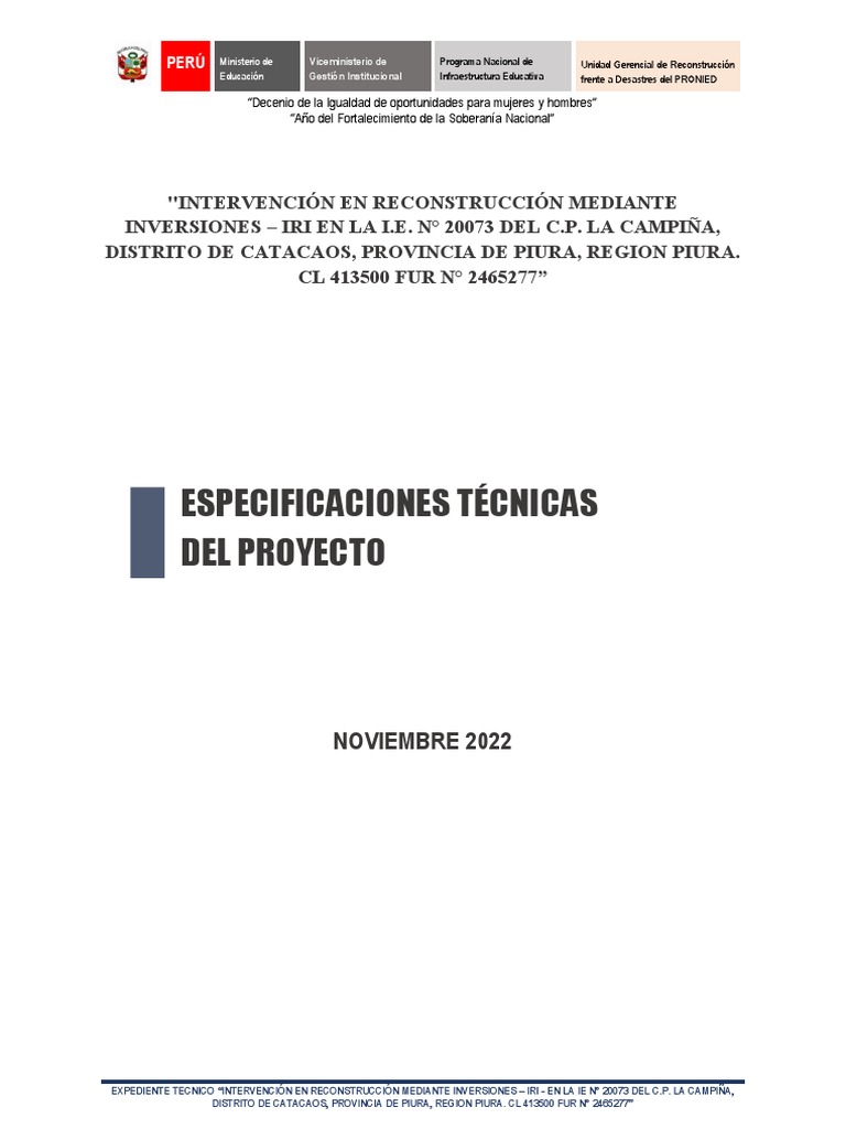 EE - Tt. Instalaciones Eléctricas - I.E. 20073 | PDF | Perú | Hormigón