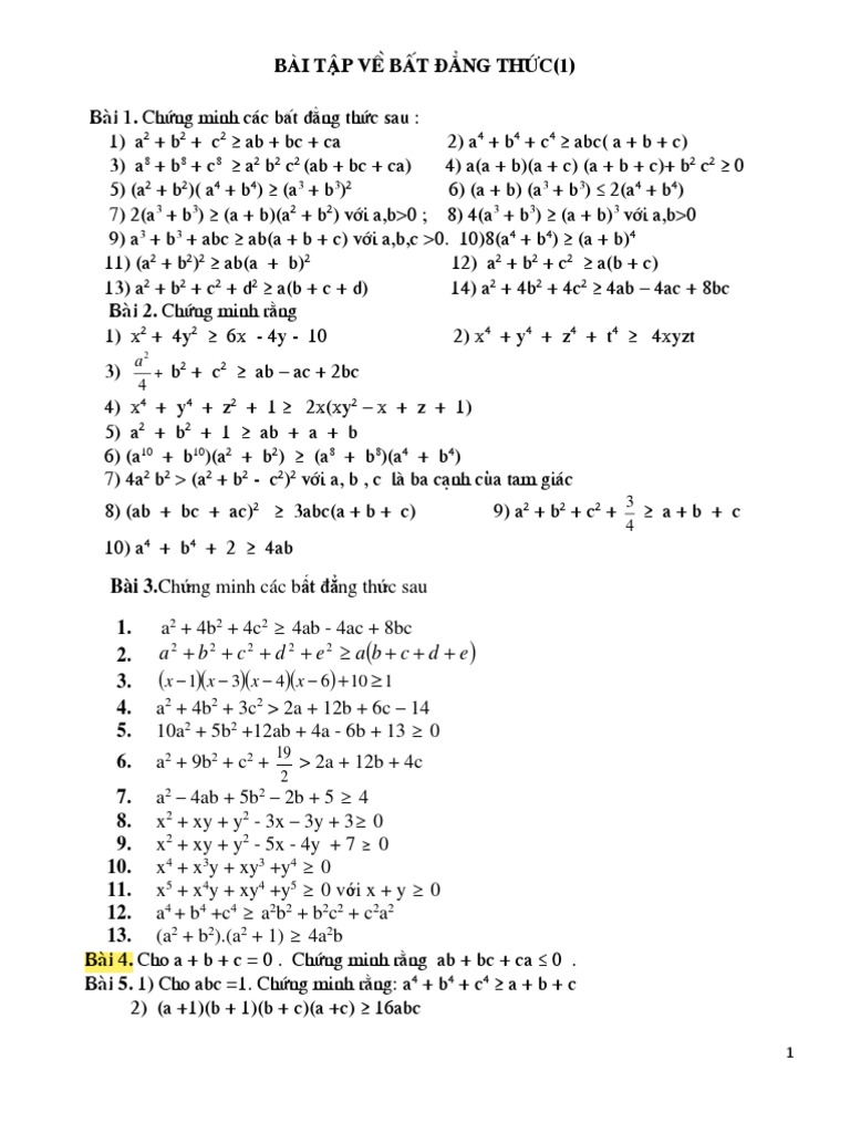 Bai Tap Ve Bat Dang Thuc - TH 1 - 2022 | PDF