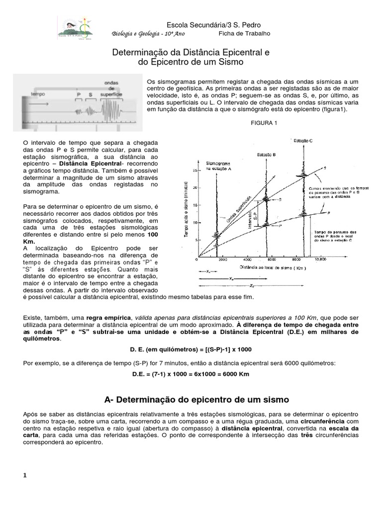 10.4 - Exemplo - Calculo Da Distancia Epicentral | PDF | Terremotos | Ondas