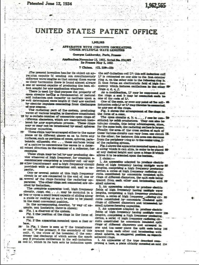 Lakhovsky-Multiple Wave Oscillator | PDF