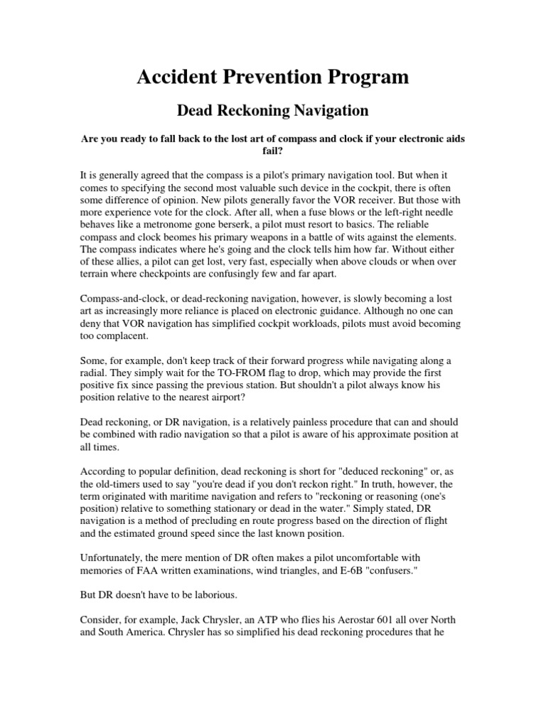 Mastering Dead Reckoning Navigation | PDF | Compass | Navigation
