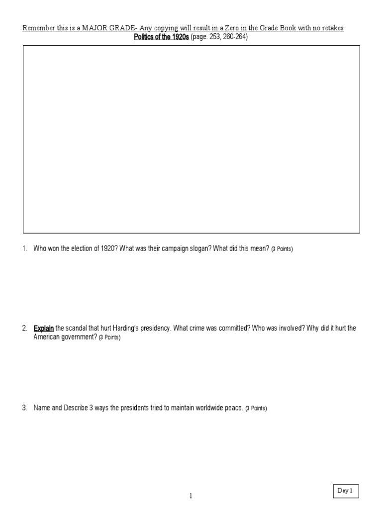 US History Progressive Era Worksheet | PDF | Economies