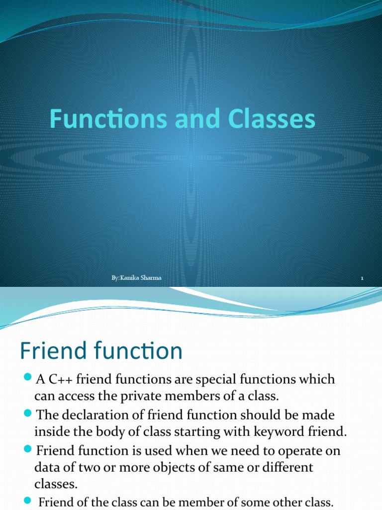 C Friend Functions And Classes Pdf Subroutine Class Computer Programming 