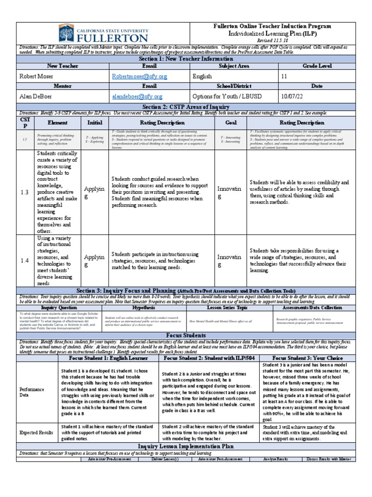 Ilp 2022 All Sections 1 | PDF | Learning | Teaching Method