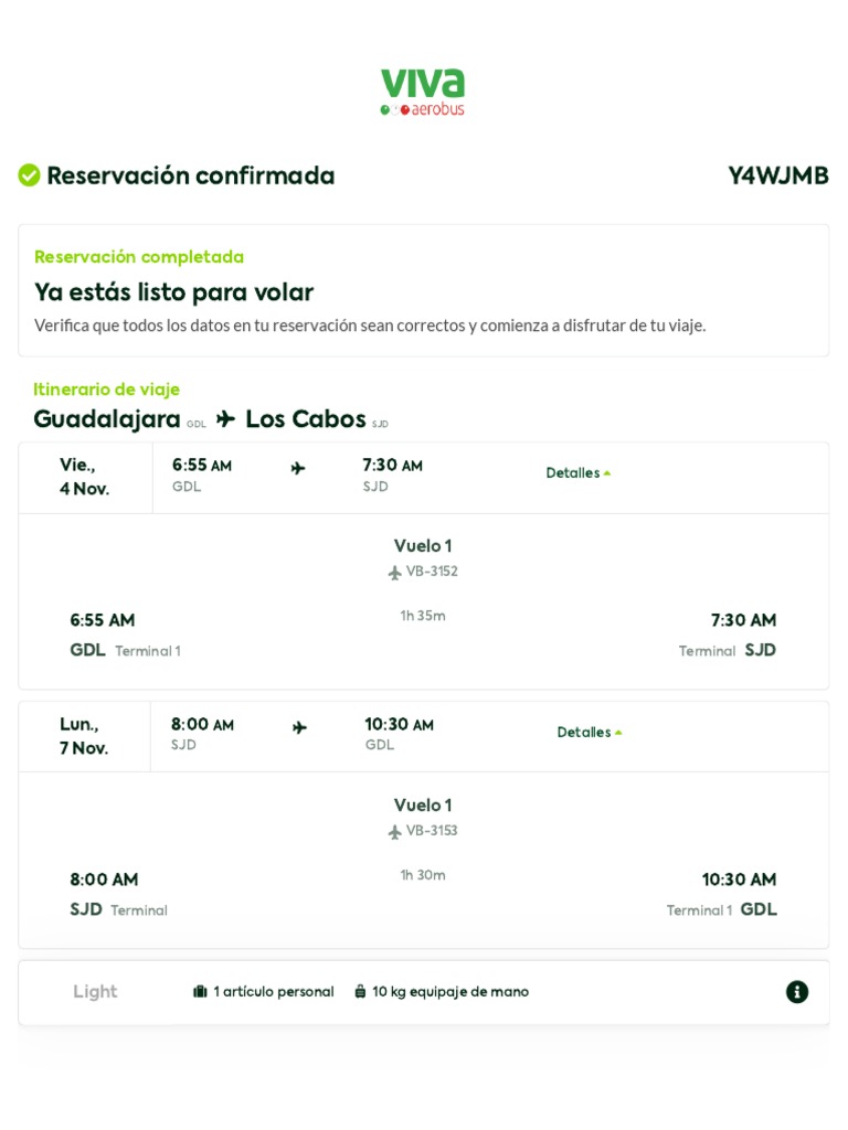 Vuelo Los Cabos | PDF | Aeropuerto | Aviación