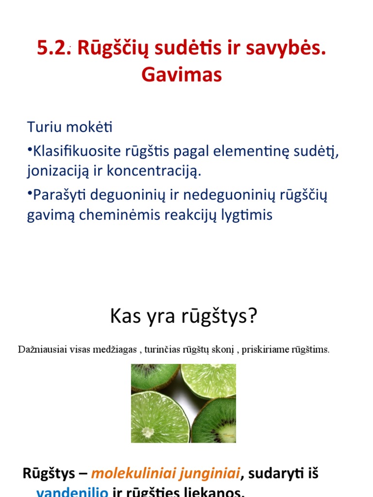 Rugsciu Sudetis Ir Savybes. Gavimas | PDF