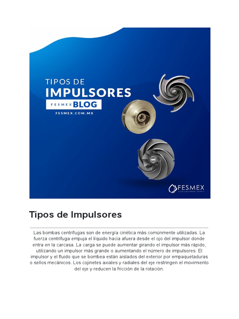Tipos de Impulsores en Bombas Centrífugas | PDF | Bienes manufacturados ...