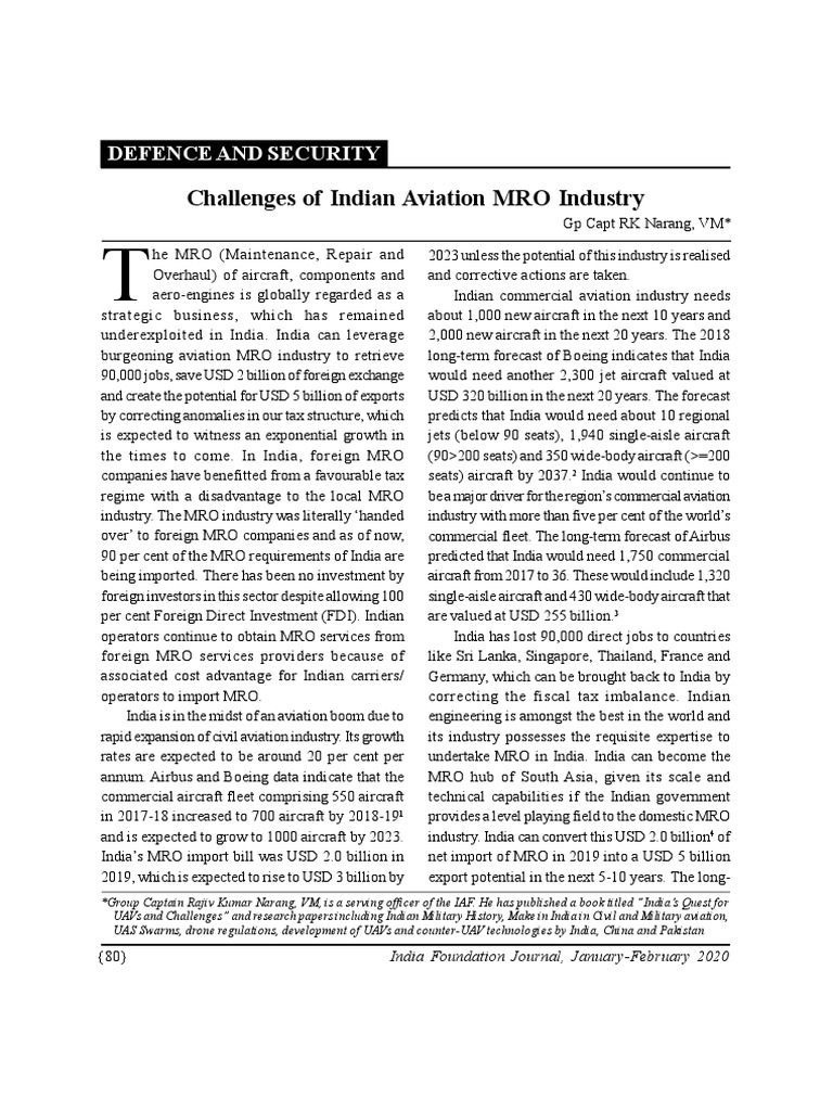 Indian Mro Journal 2020 | PDF | Taxes | Federal Aviation Administration