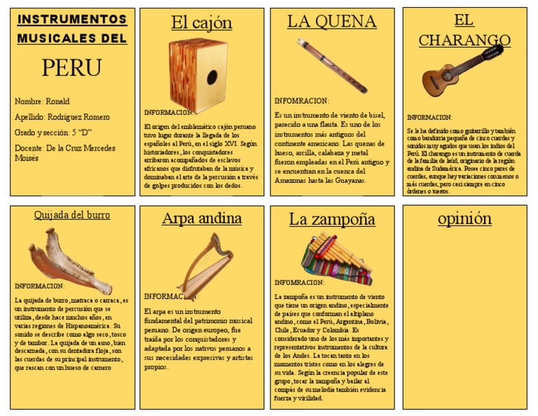 Instrumentos musicales tradicionales del Perú | PDF | Perú ...