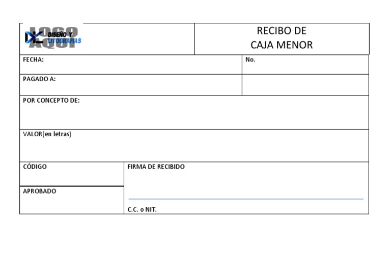 Formato de Recibo de Caja Menor | PDF