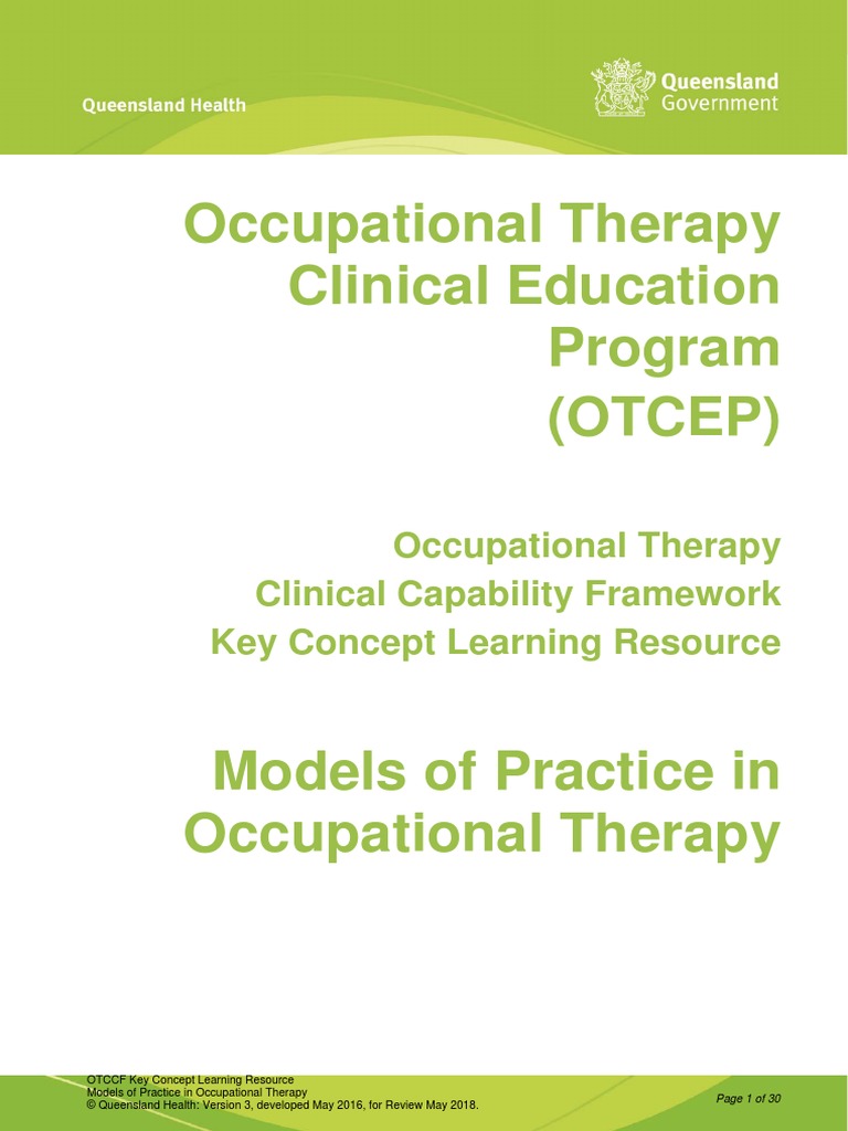 OT Models Pratcice | PDF | Occupational Therapy | Psychotherapy