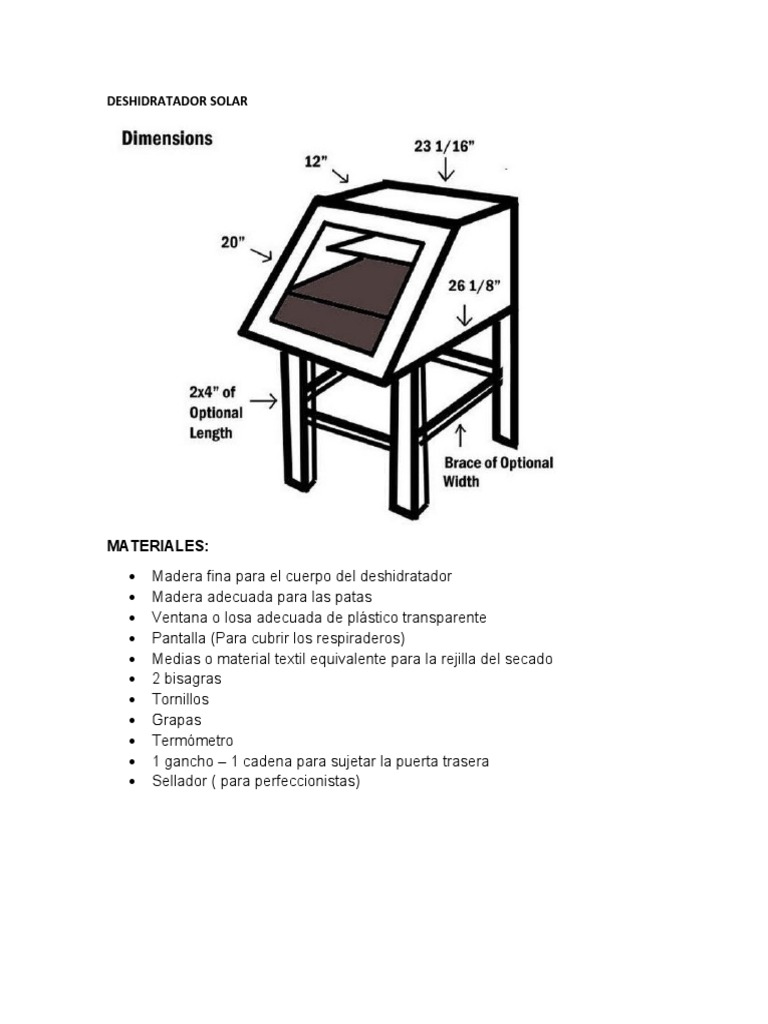 Deshidratador Solar Pdf