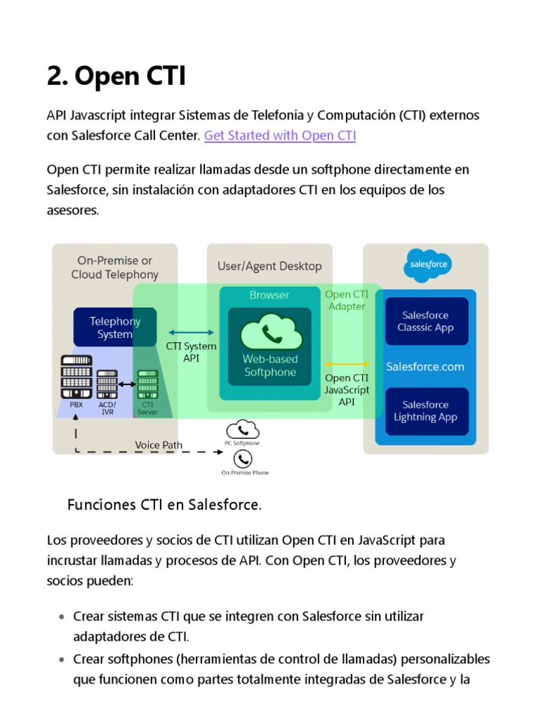 Open CTI | PDF | Software de la aplicacion | Centro de llamadas