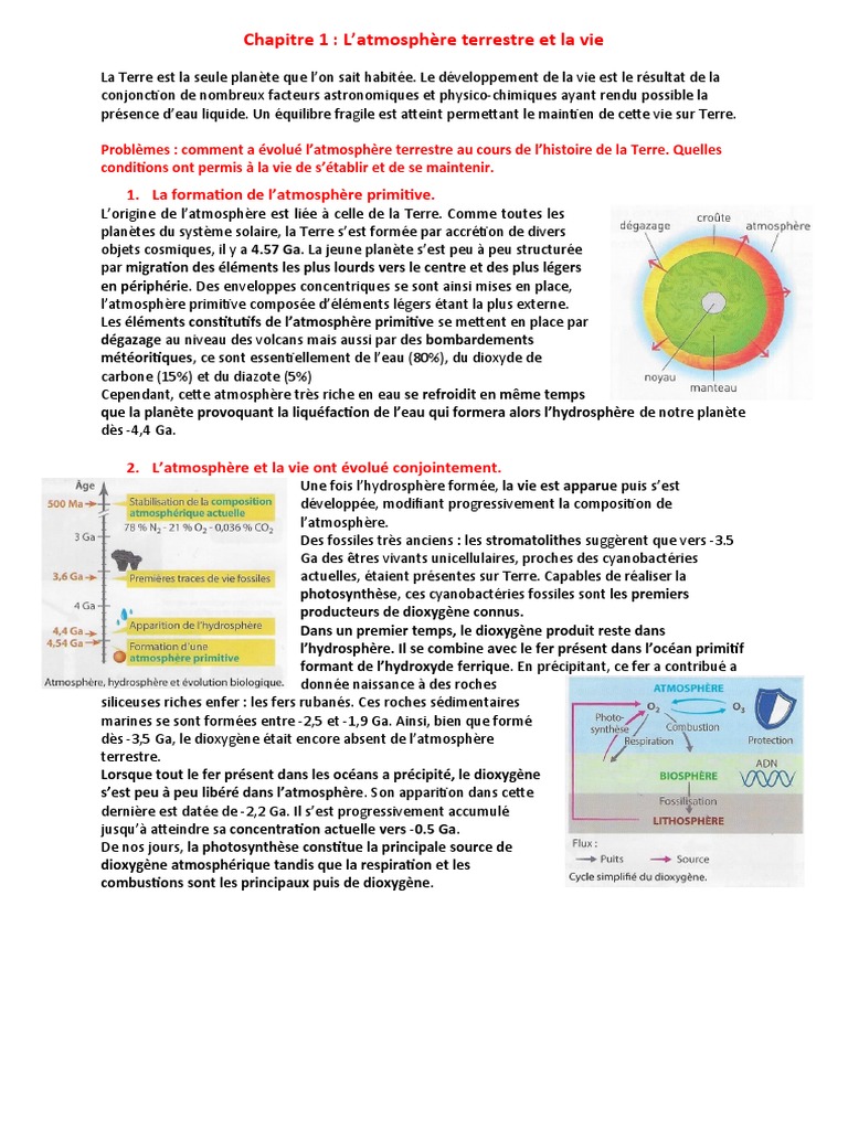Évolution de l'atmosphère terrestre | PDF | Terre | Atmosphère de la Terre