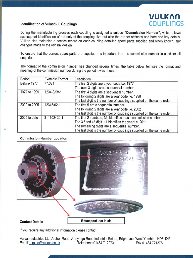 Identification of Vulastik L Couplings | PDF