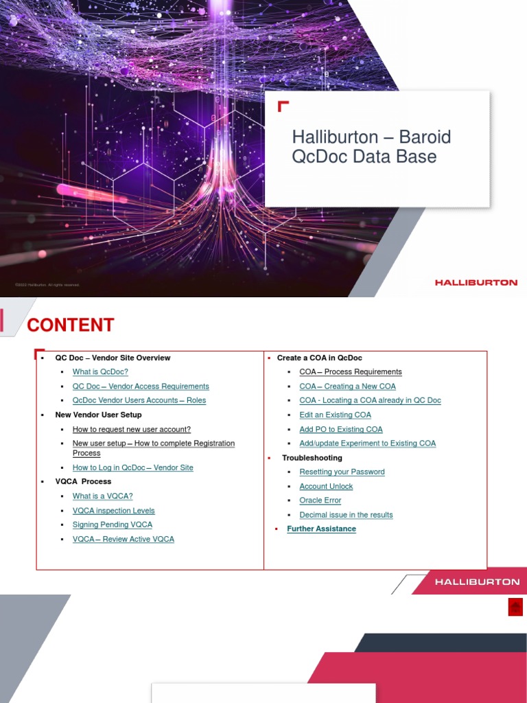 Halliburton QcDoc Vendor Manual | PDF | Password | Login