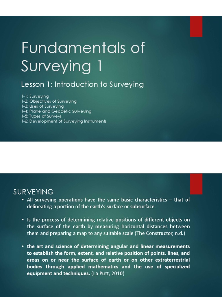 Topic 1 Introduction To Surveying | PDF | Surveying | Map