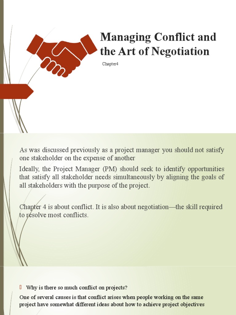 Managing Conflict and The Art of Negotiationhh | PDF | Project ...