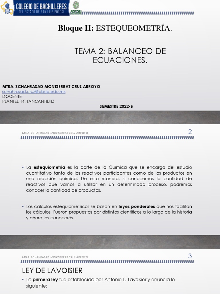 Tema 2 Balanceo de Ecuaciones | PDF | Estequiometría | Mole (Unidad)