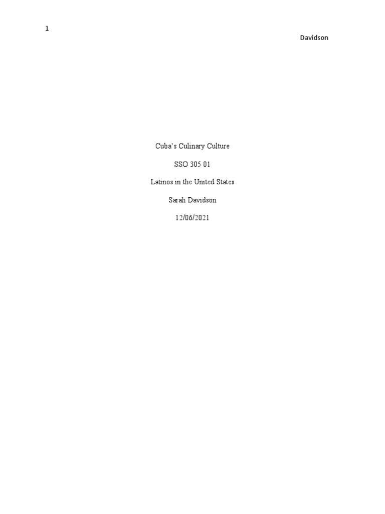 Final Paper Lit Review | PDF | Cuba | Foods