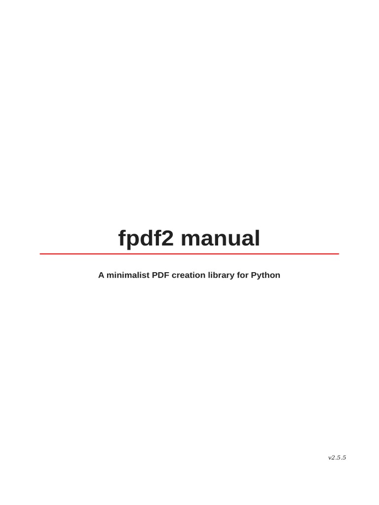 Fpdf2 Manual Download Free Pdf Page Layout Computing