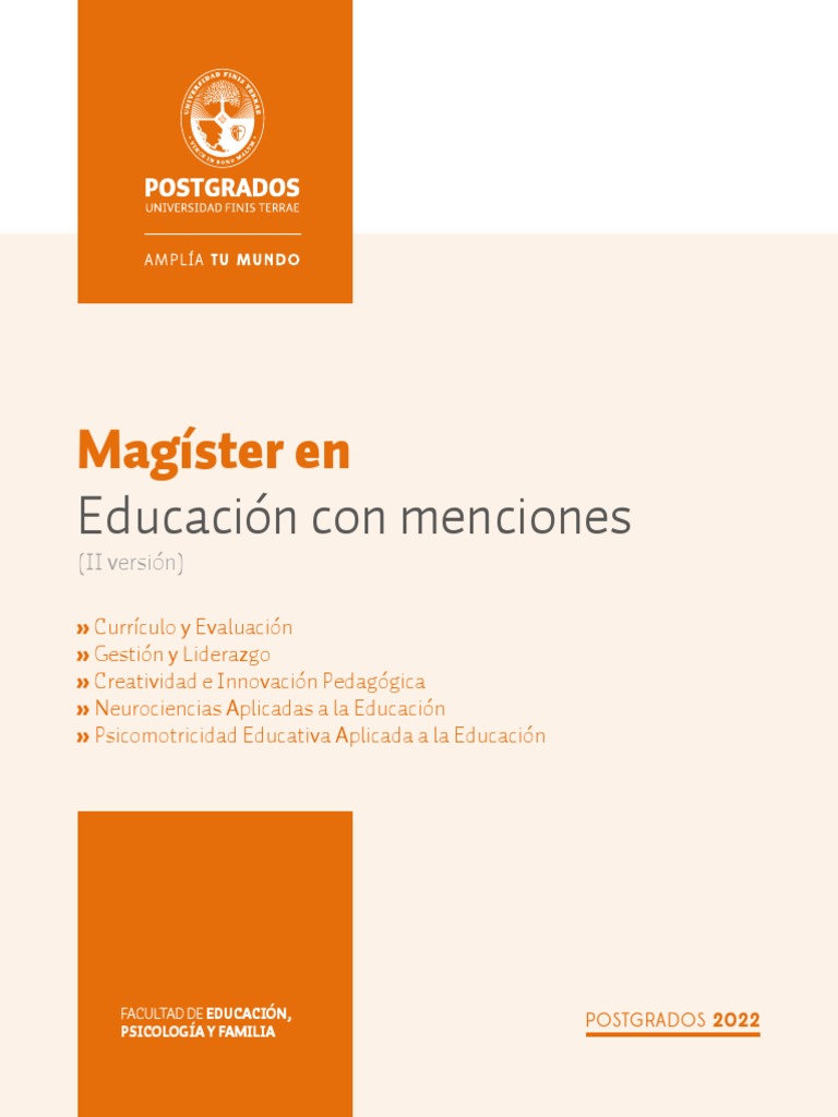 MAGISTER UFT 2022-Educacion-Educacion Con Menciones - 05 | PDF | Plan ...