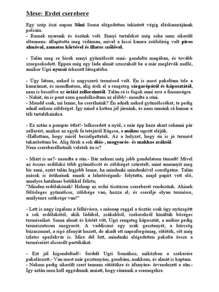 Mese - Erdei Cserebere | PDF