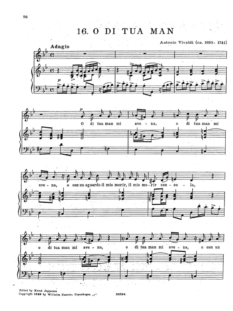 Vivaldi - Oh, DI TUA MAN | PDF