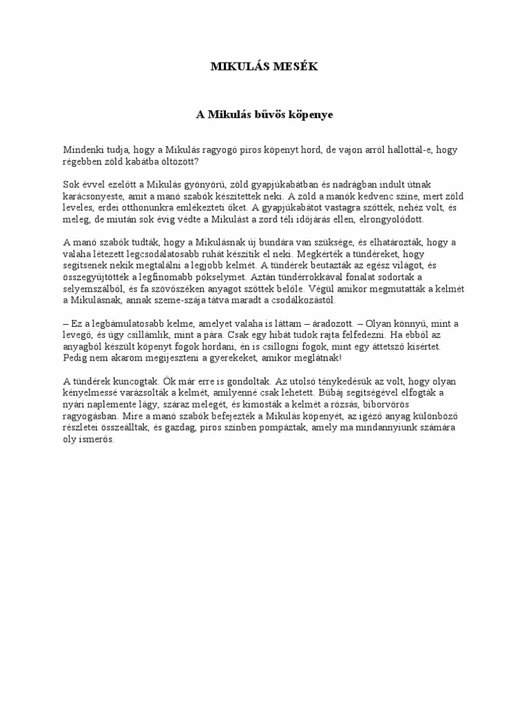 Mikulás Mesék | PDF