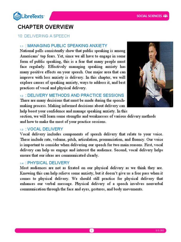 Human Communications (COM100) CH10 Speech Delivery COMM in The Real World | PDF | Public ...