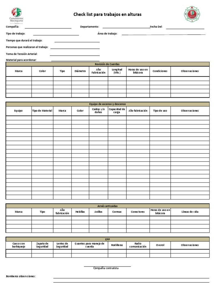 Check List Plataformas Articuladas | PDF | Bienes manufacturados