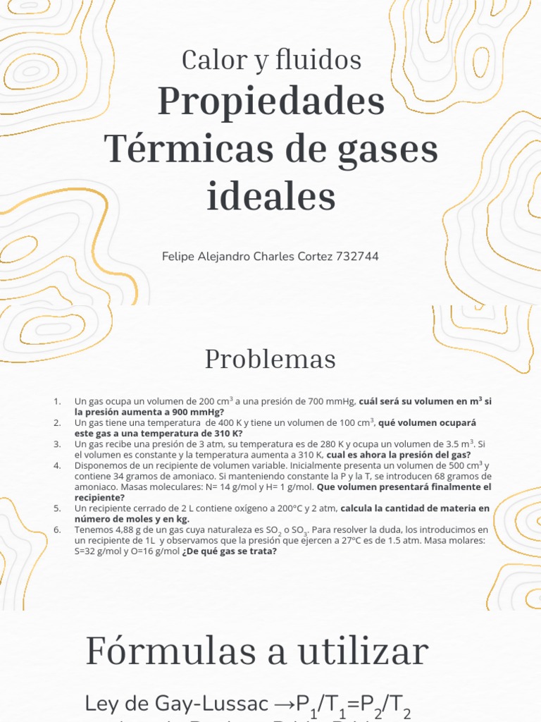 Ejercicios Propiedades Termicas Gases Ideales | PDF | Gases | Mole (Unidad)