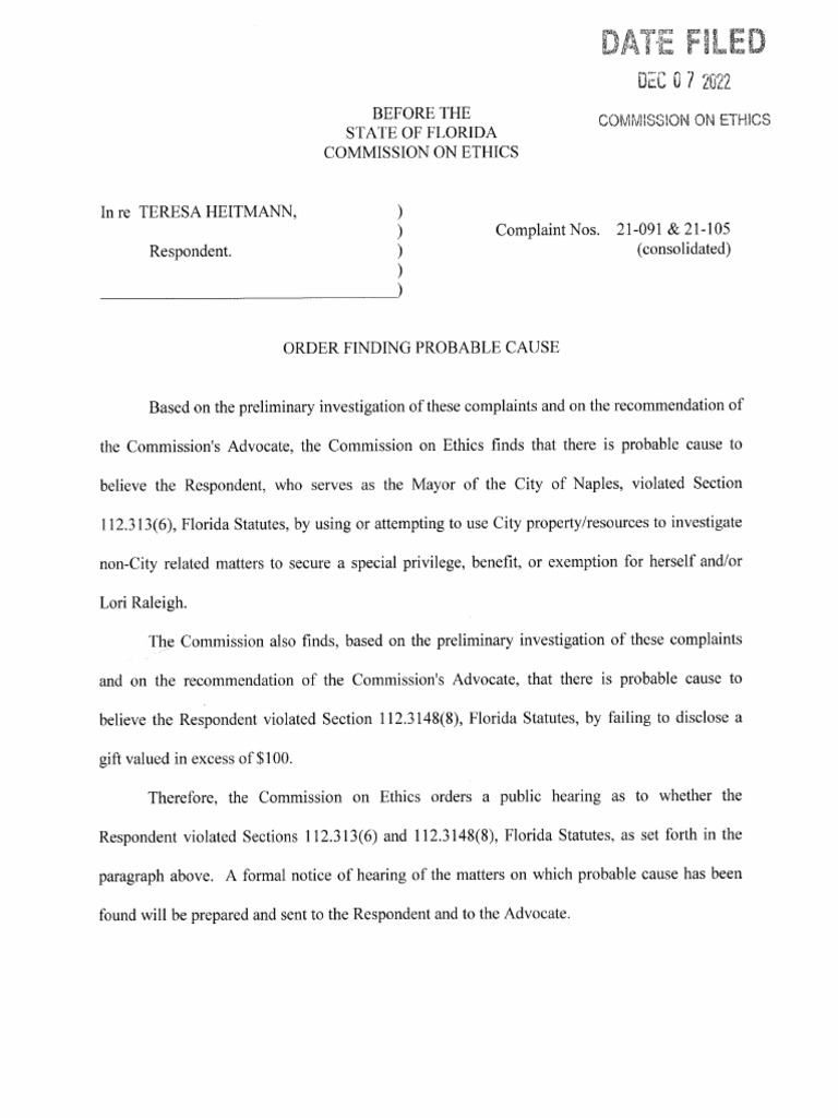 Order Finding Probable Cause | PDF