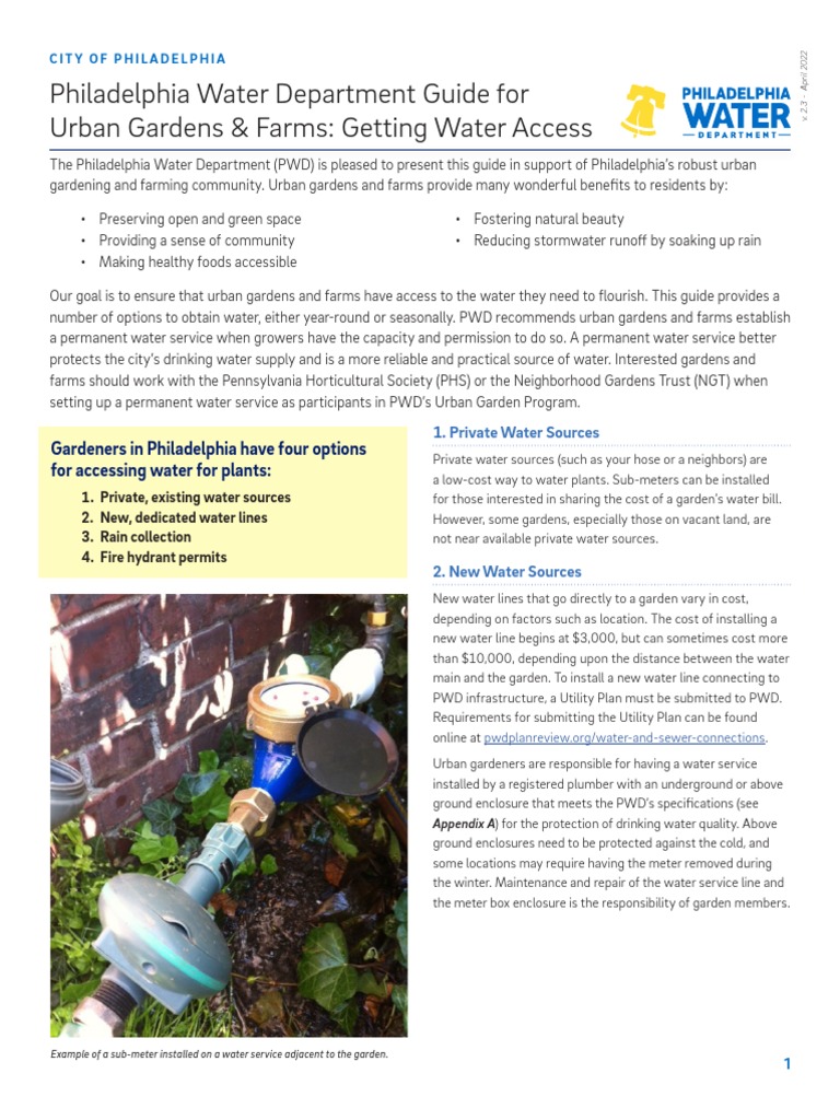 Philadelphia Urban Garden Water Access Guide | PDF | Water | Water Supply