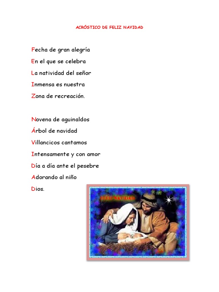 Acróstico de Feliz Navidad | PDF | Navidad | Nochebuena