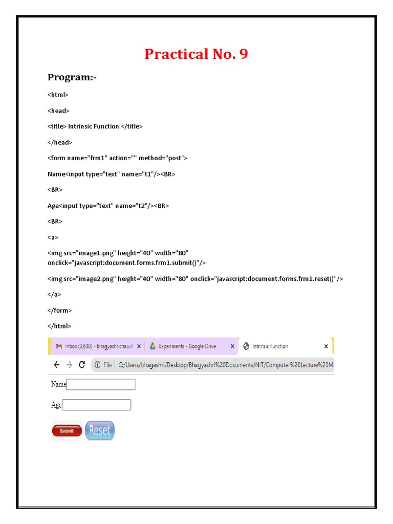 Practical No 9 | PDF