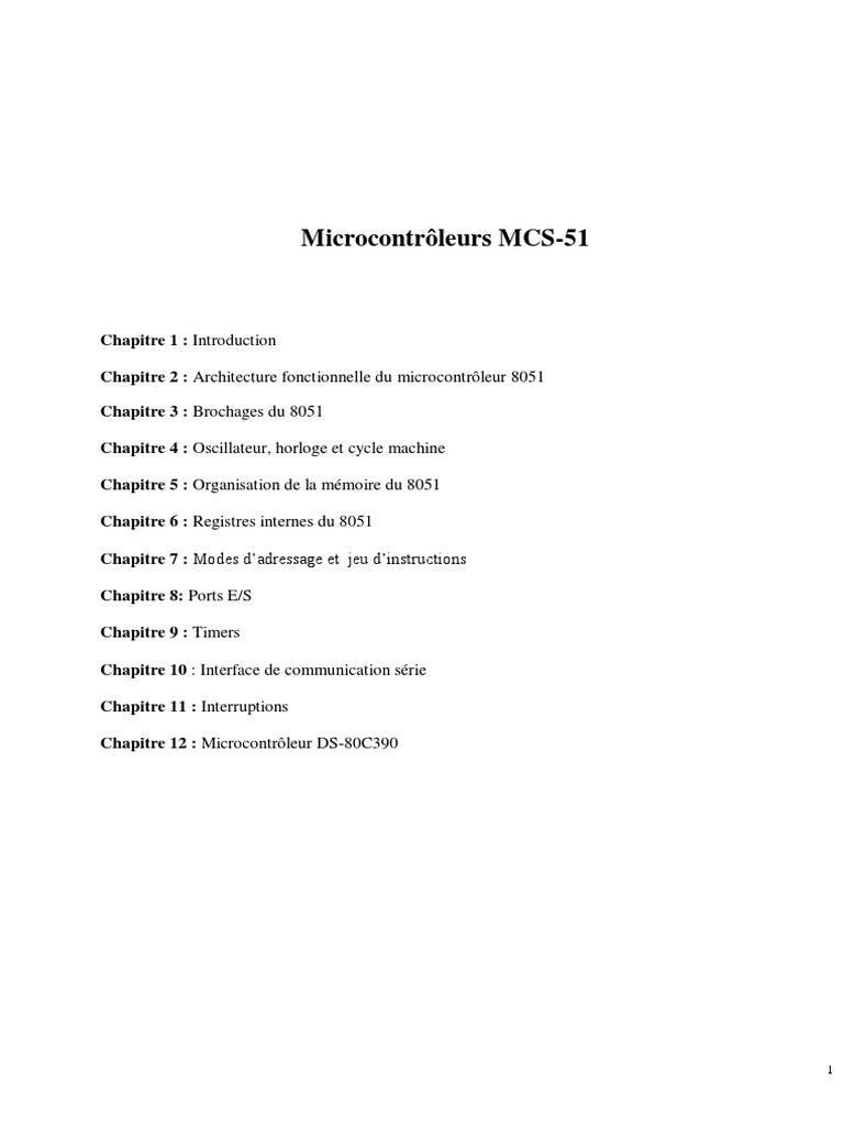 Cours Microcontrôleur MCS-51 | PDF | Microcontrôleur | Âge de l'information