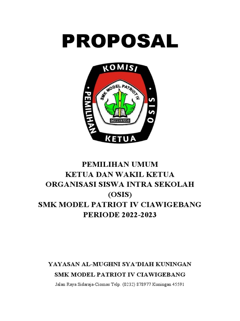 Proposal Pemilihan Ketua Osis 2022-1 | PDF