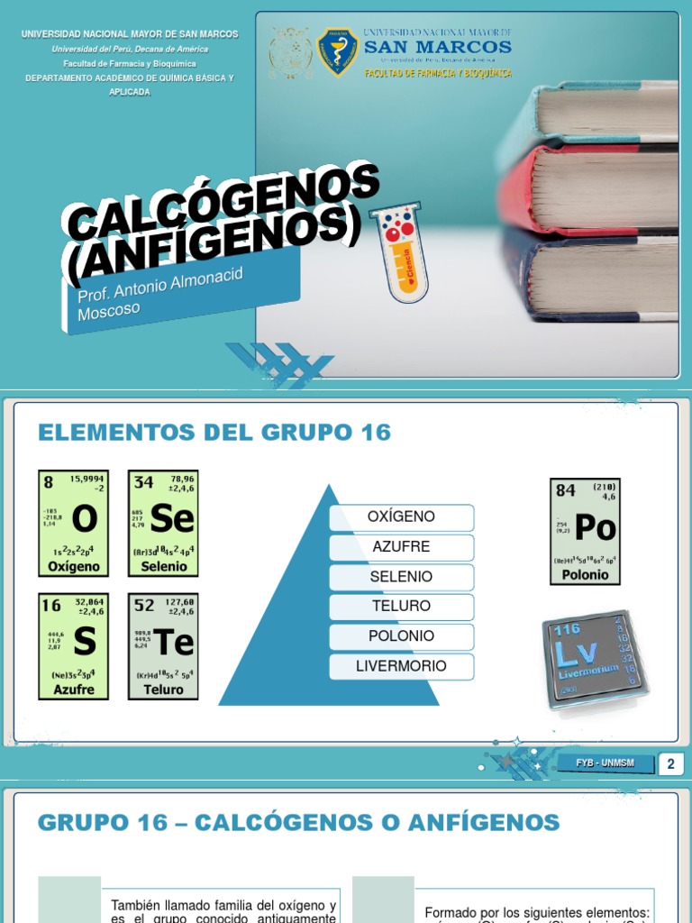 Características del Grupo 16: Calcógenos | PDF | Azufre | Oxígeno