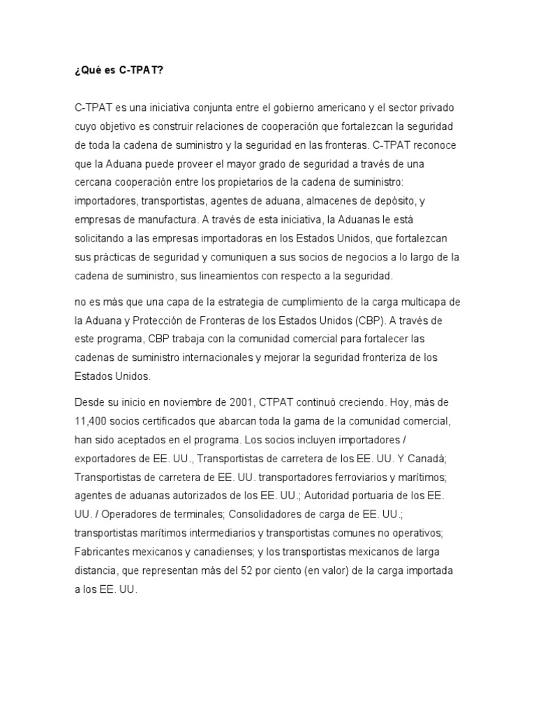 C Tpat | PDF | Business | aduana