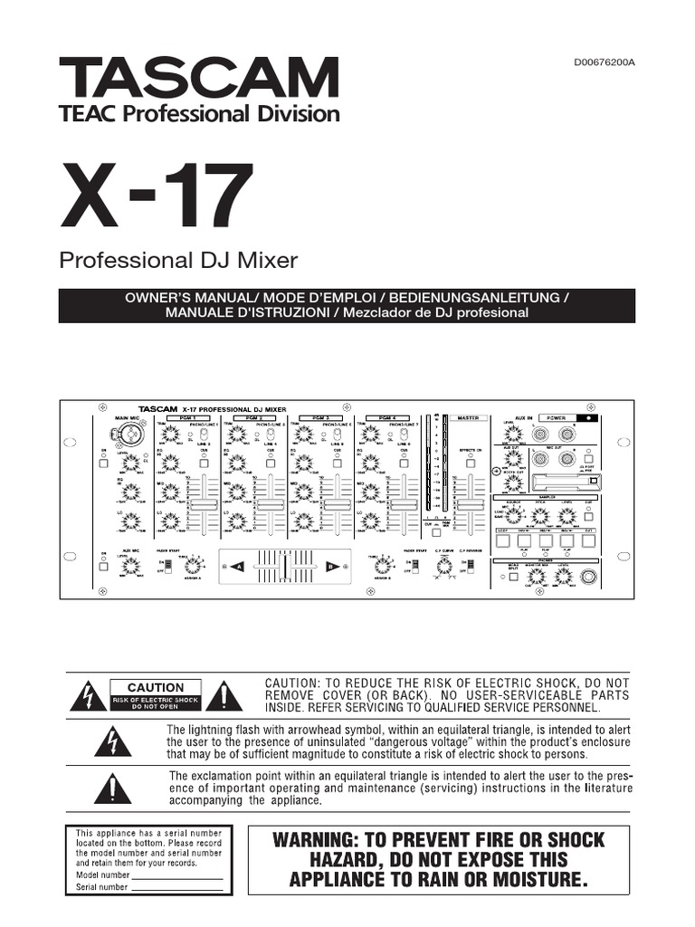 x-17 Manual | PDF | Electrical Engineering | Recording